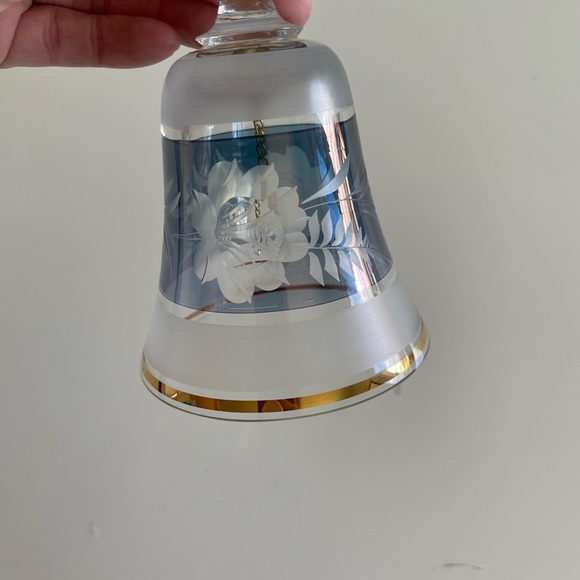 Vintage | Accents | Vintage Bohemia Crystal Bell Blue And Gold | Poshmark